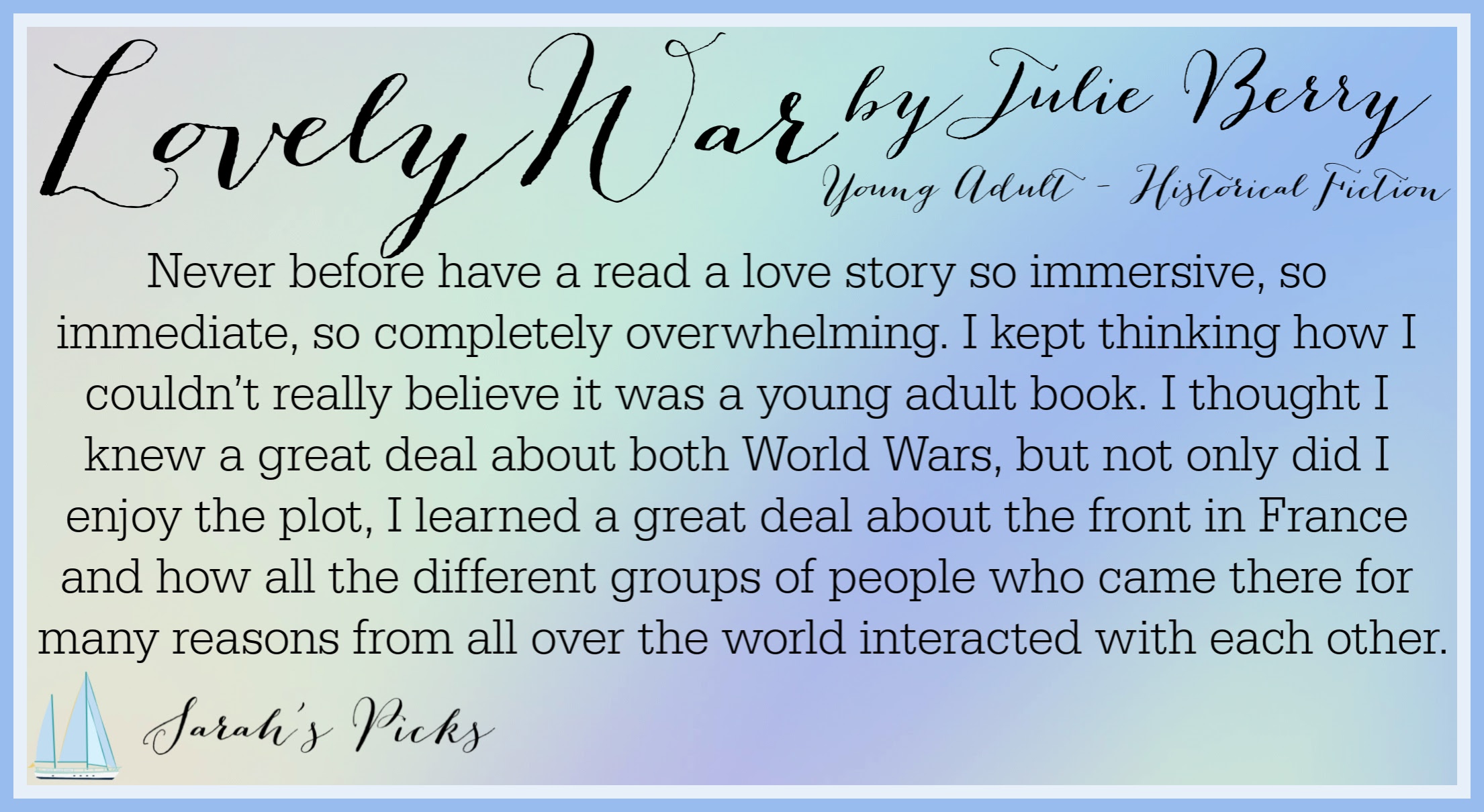 Lovely War by Julie Berry – Celebration of Books
